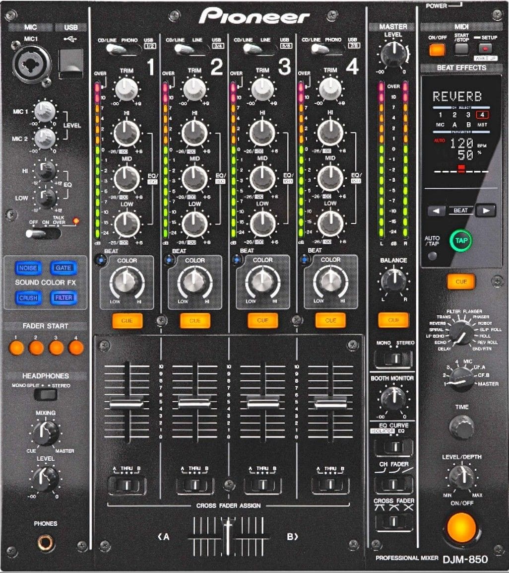Pioneer DJM 850 4 kanaals DJ mixer - Crew Licht en Geluid